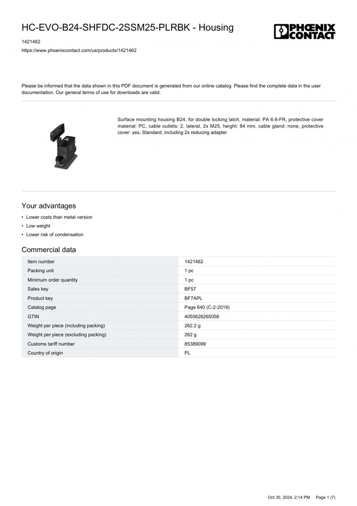 Phoenix Contact 1421462 technical document page 1