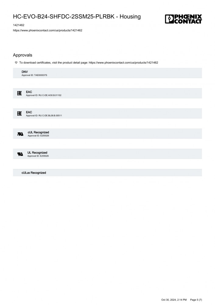 Phoenix Contact 1421462 technical document page 5