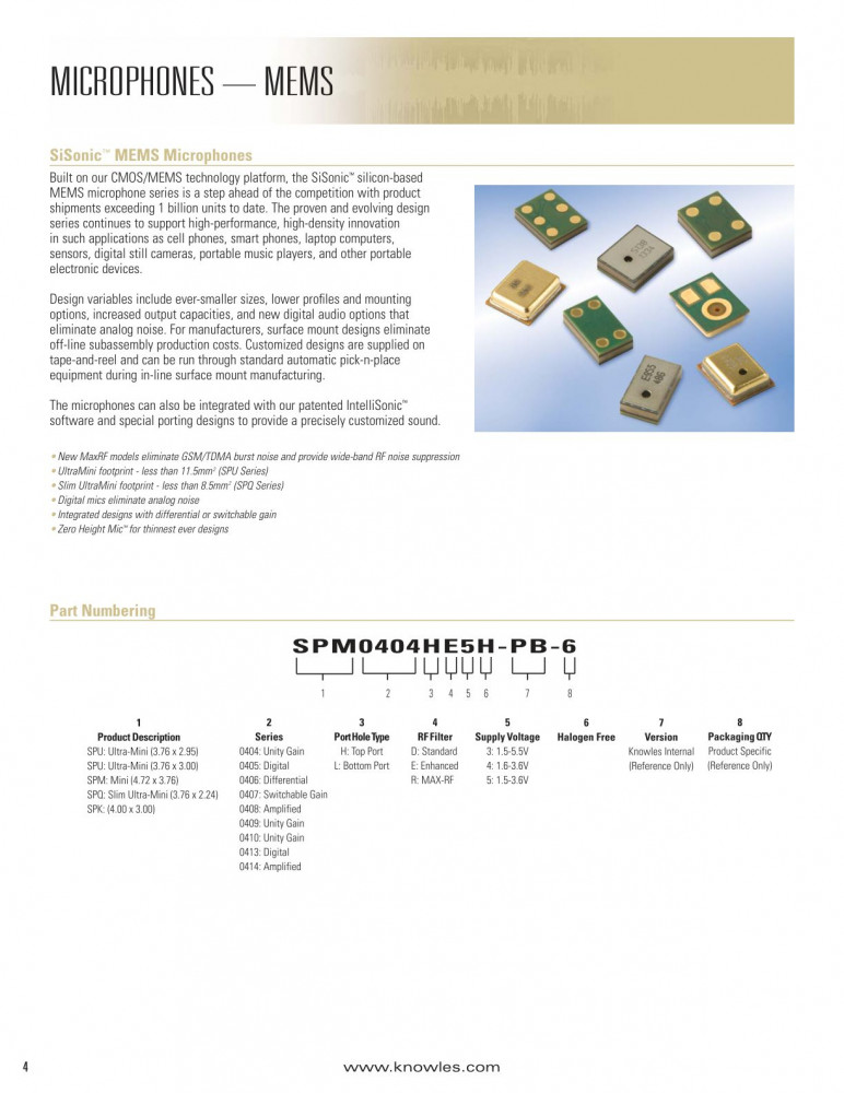 Knowles acoustic interface guide page 4