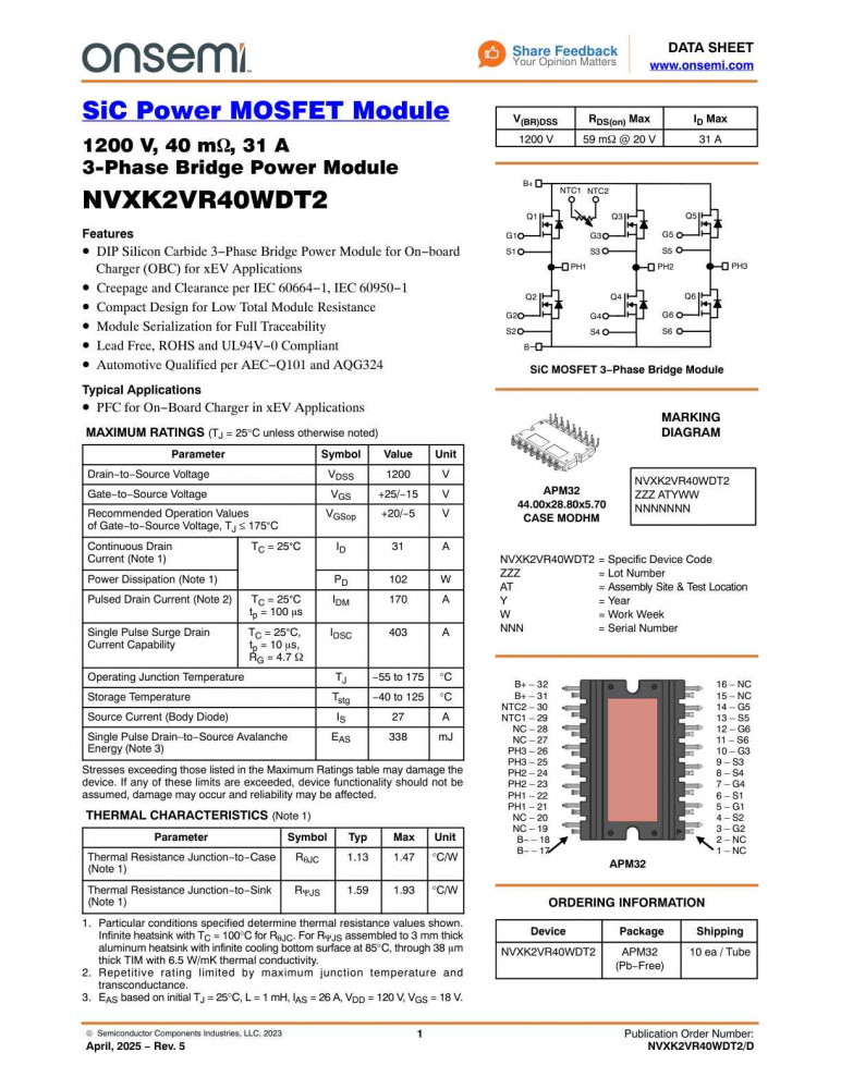 NVXK2VR40WDT2 datasheet page 1
