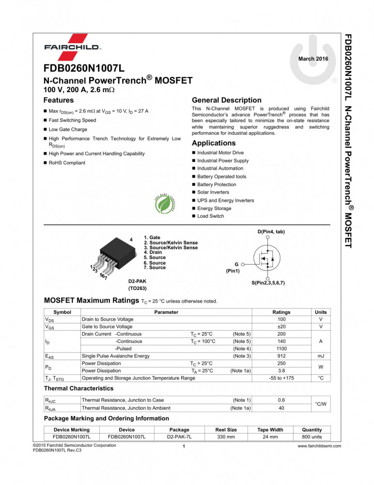 FDB0260N1007L datasheet page 2