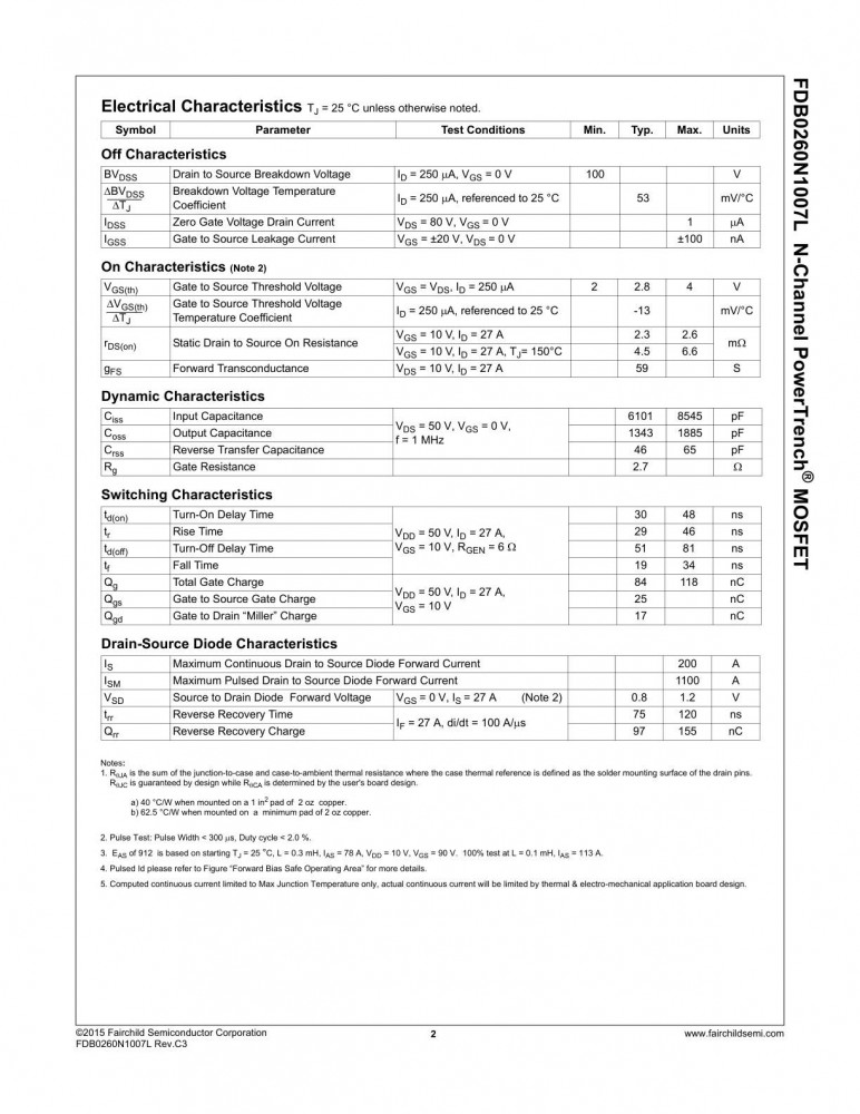 FDB0260N1007L datasheet page 3