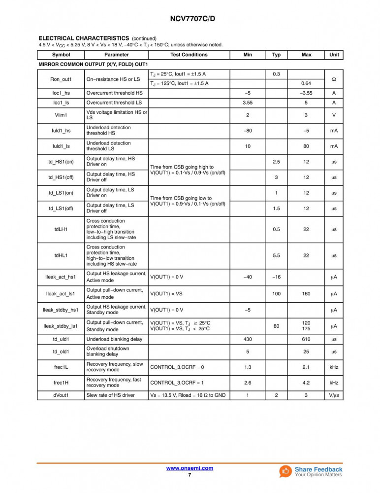 NCV7707 technical document page 7