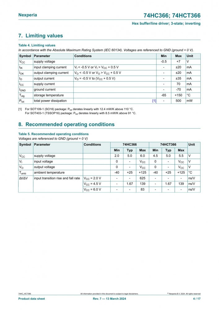 74HC366 datasheet page 4