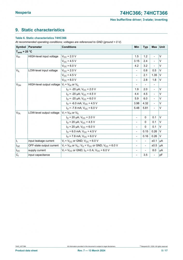 74HC366 datasheet page 5