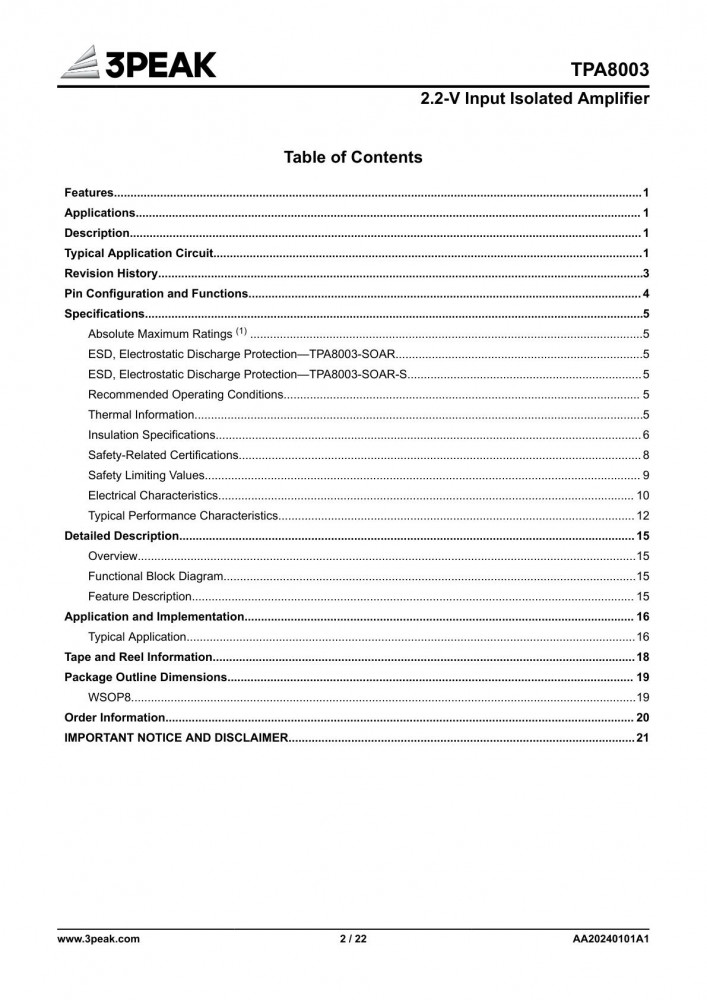 TPA8003-SOAR datasheet page 2