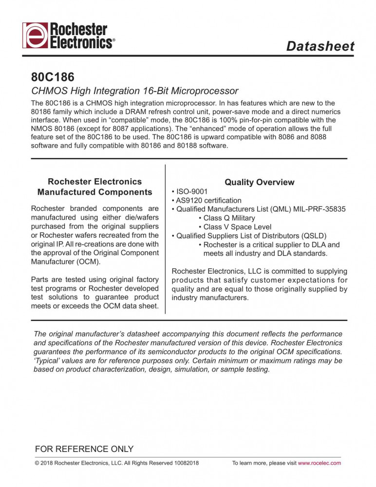 N80C186-16 technical document page 1