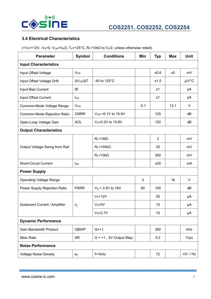 COS2252 datasheet page 4