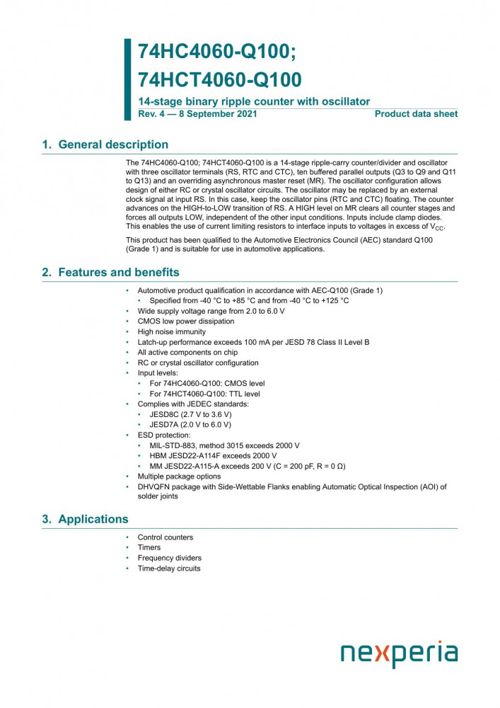 Nexperia datasheet page 1
