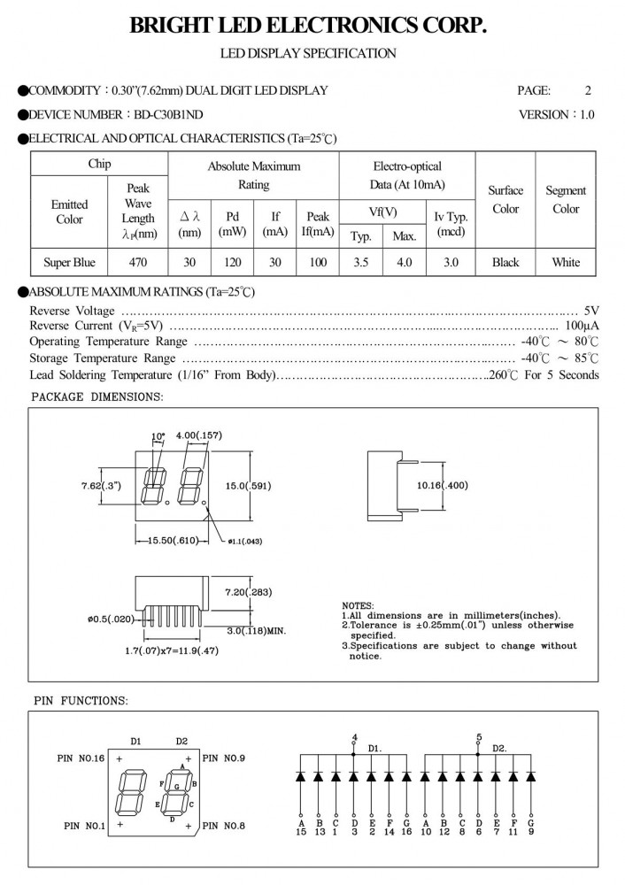 BD-C30B1ND datasheet page 1