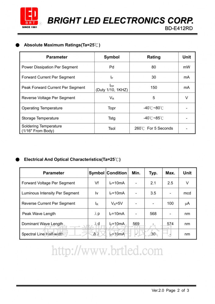 BD-E412RD datasheet page 2