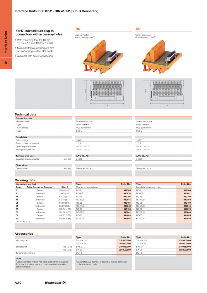 WEIDMULLER RD interface module technical document preview
