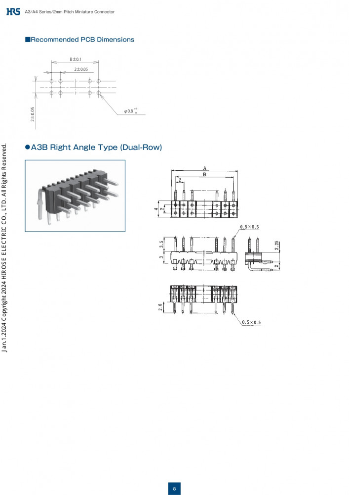 HRS A3/A4 series datasheet page 8