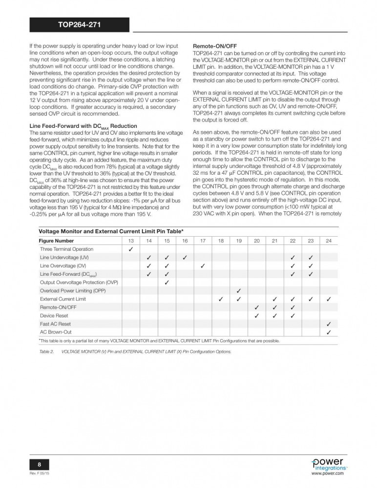 TOP265EG technical document page 8