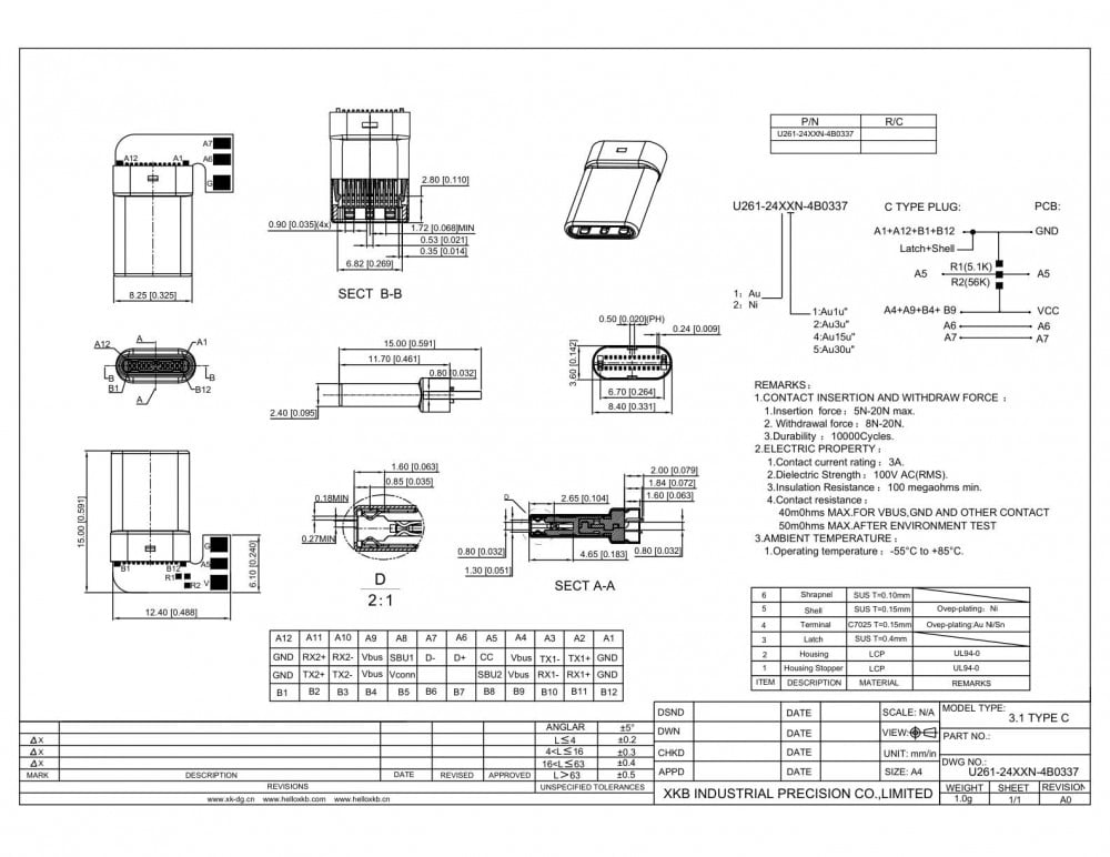 U261-2422N-4B0337 technical drawing page