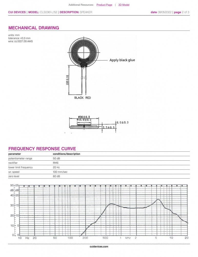 CLS0361-L152 product documentation page 2