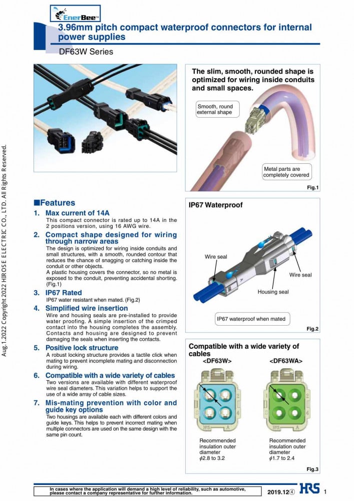 HRS DF63W technical document page 1