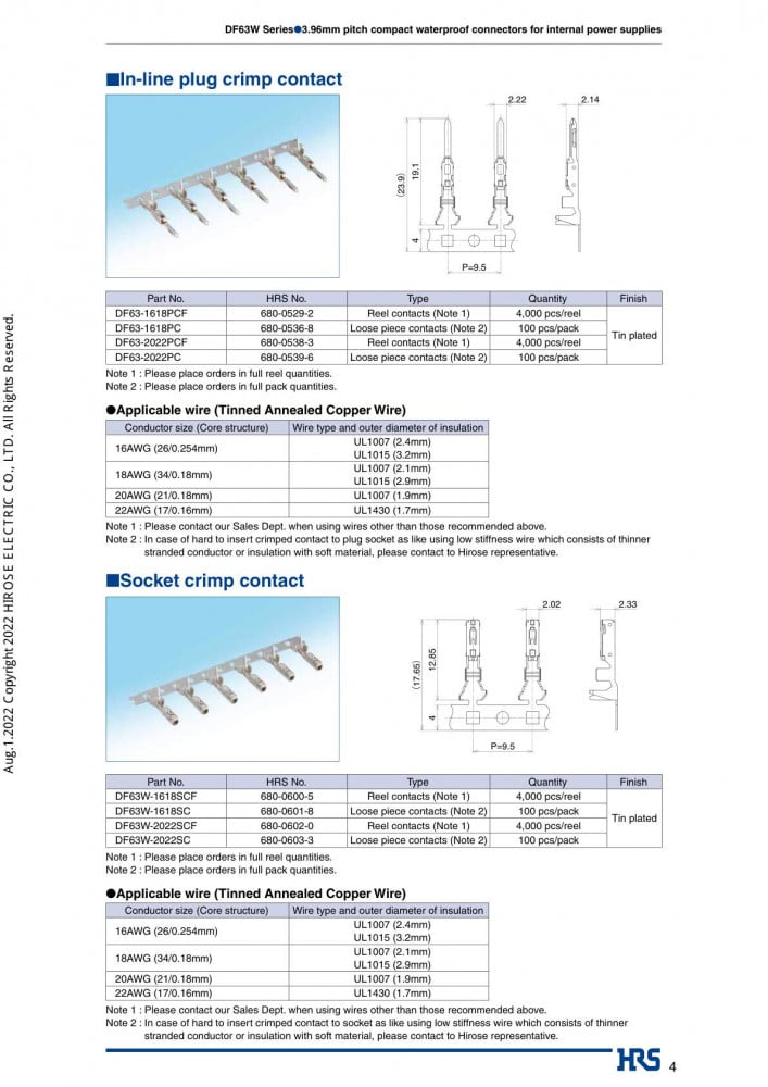 HRS DF63W technical document page 4