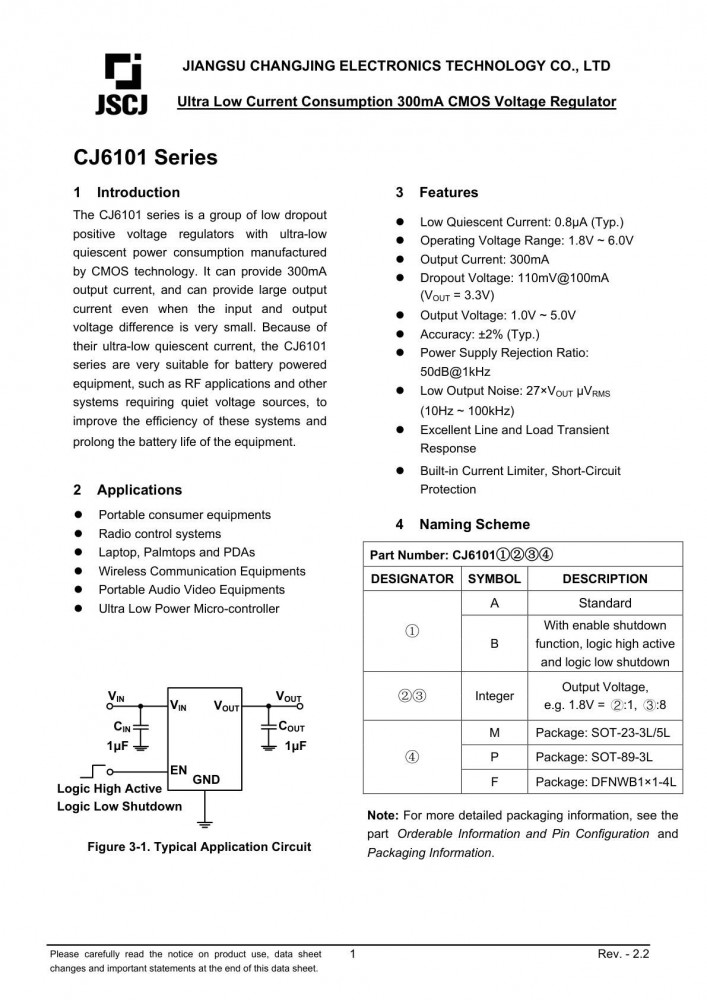 CJ6101 datasheet page 1
