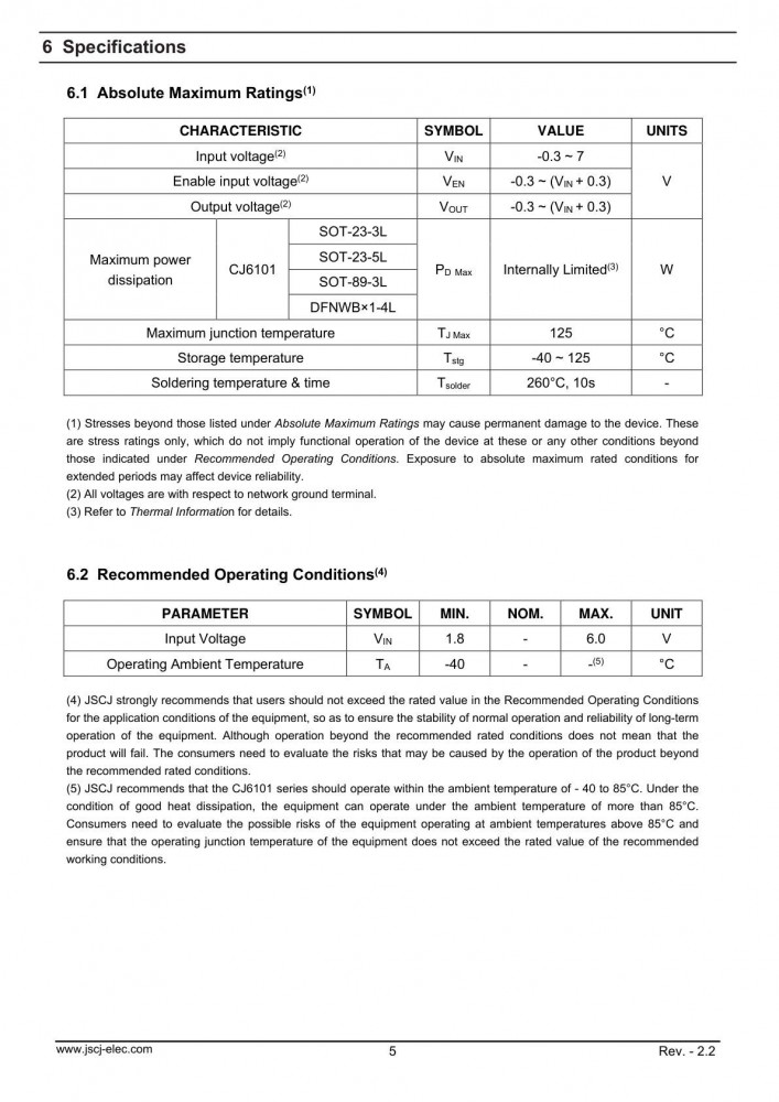 CJ6101 datasheet page 5