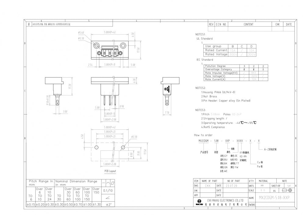 MX2CDGM-5.08-06P-GN01-Cu-A technical drawing preview