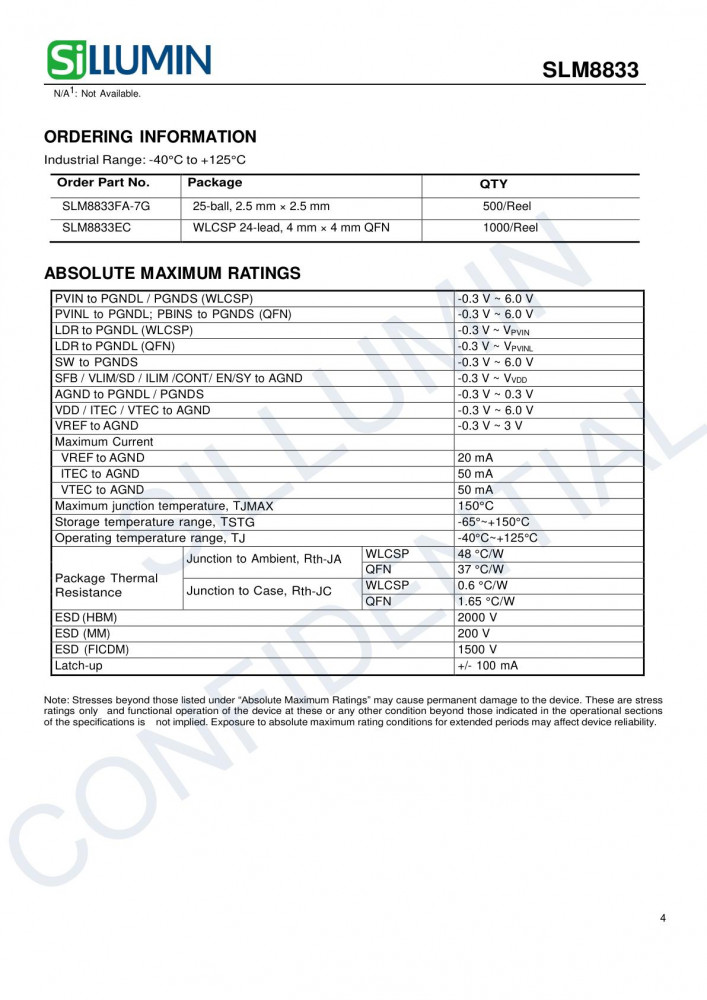 SLM8833EC datasheet page 4