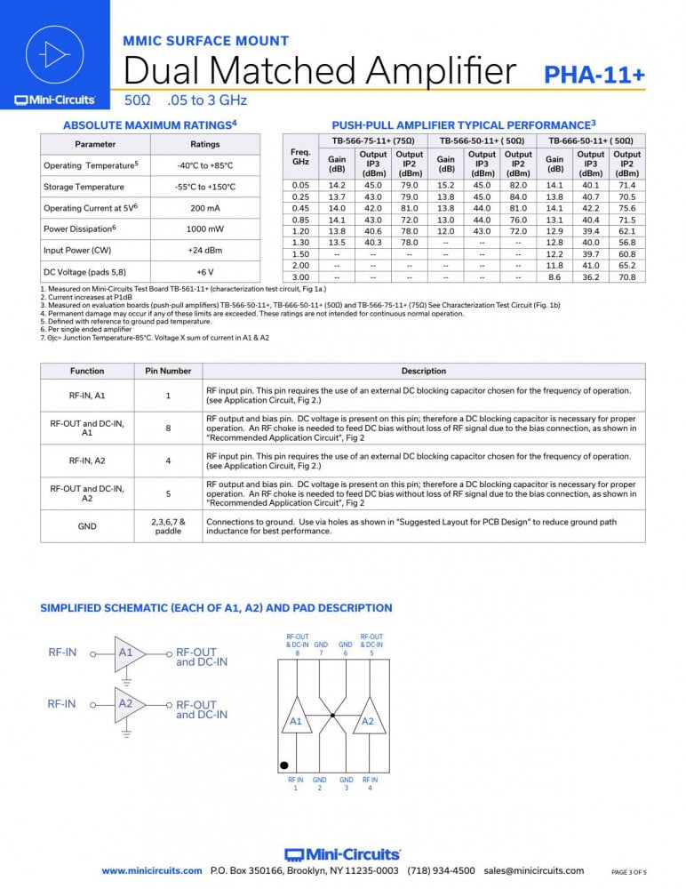 PHA-11+ datasheet page 3