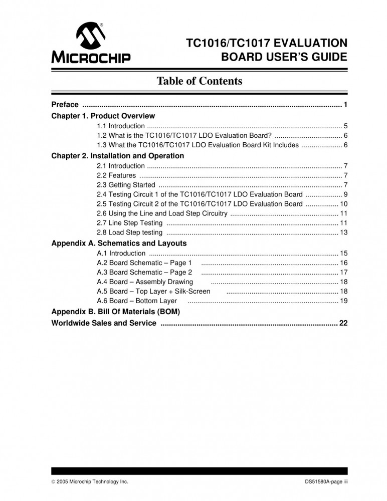 TC1016/TC1017 evaluation board guide page 3