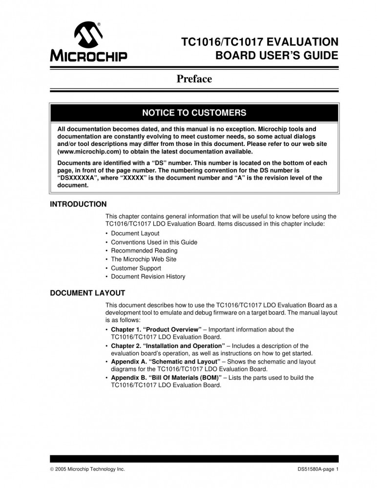 TC1016/TC1017 evaluation board guide page 5
