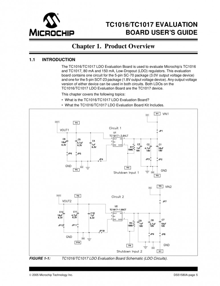 TC1016/TC1017 evaluation board guide page 9