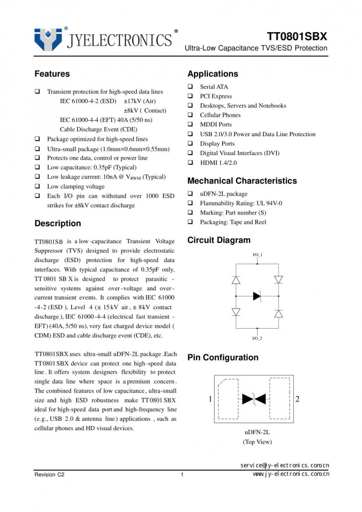 TT0801SBX datasheet page 1