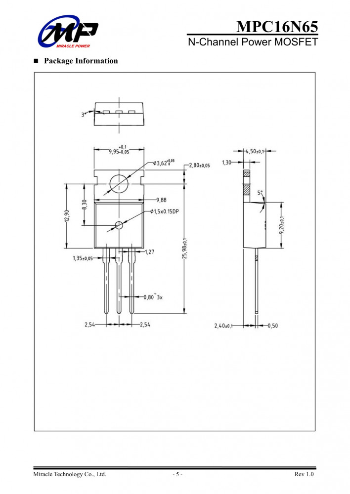 MPC16N65 datasheet page 5