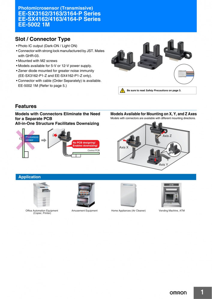 OMRON EE-SX3162-P2 datasheet page 1