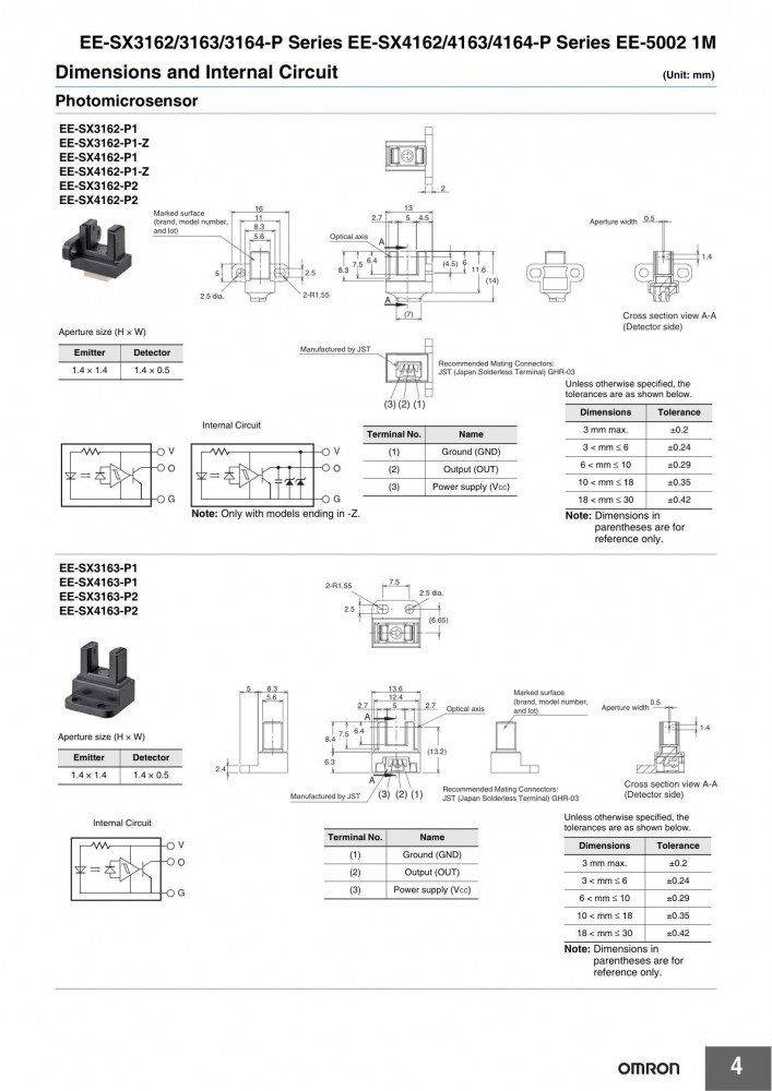 OMRON EE-SX3162-P2 datasheet page 4