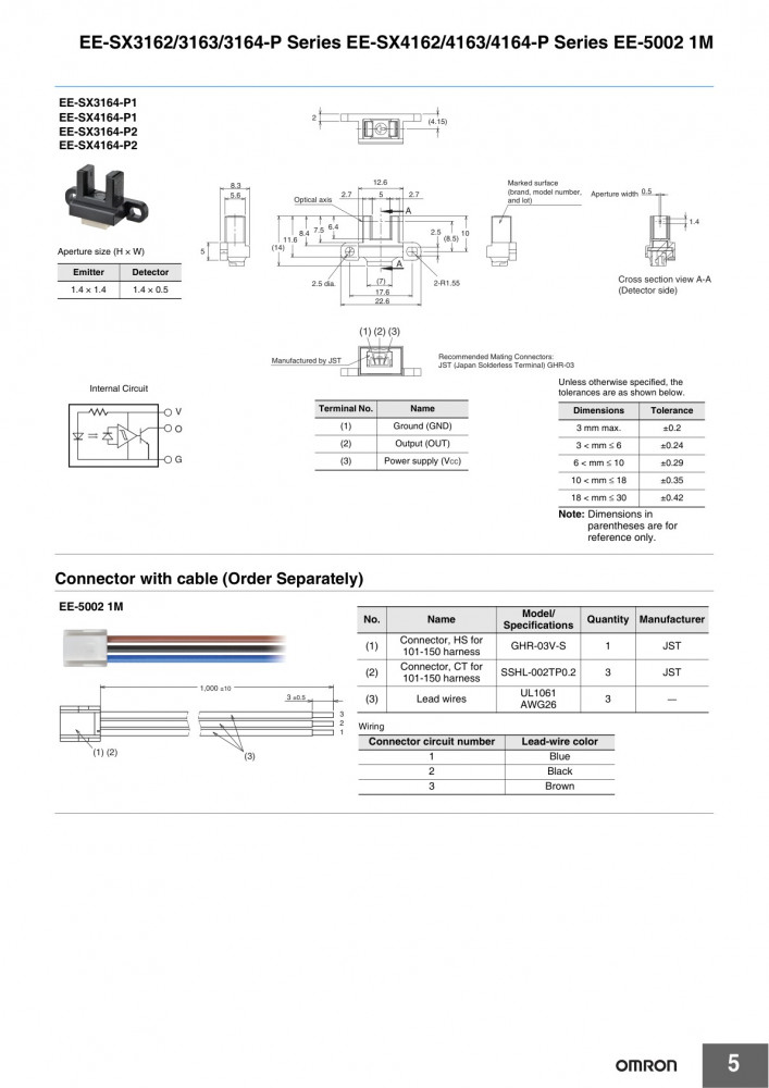 OMRON EE-SX3162-P2 datasheet page 5