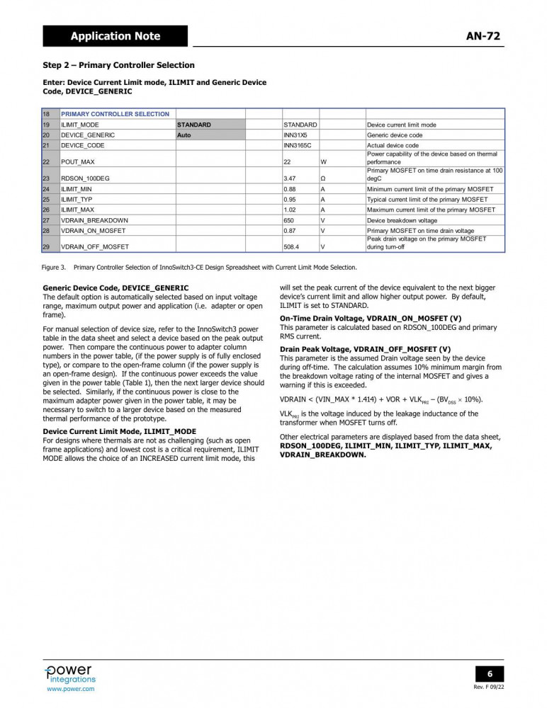 InnoSwitch3 application note page 6