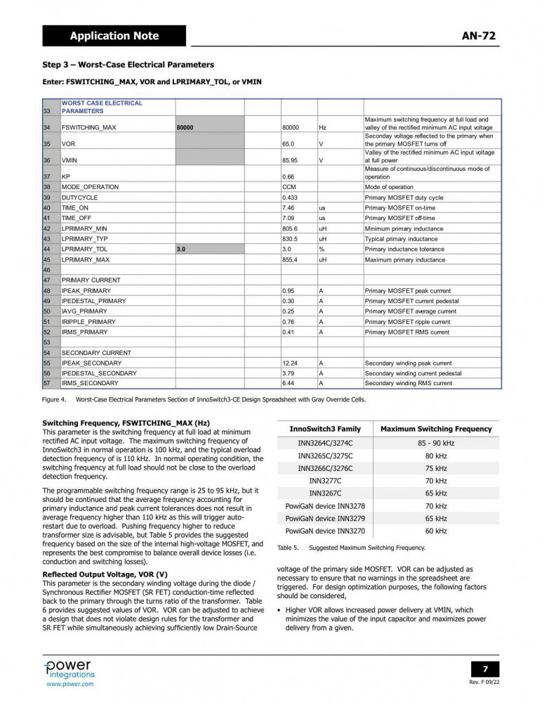 InnoSwitch3 application note page 7