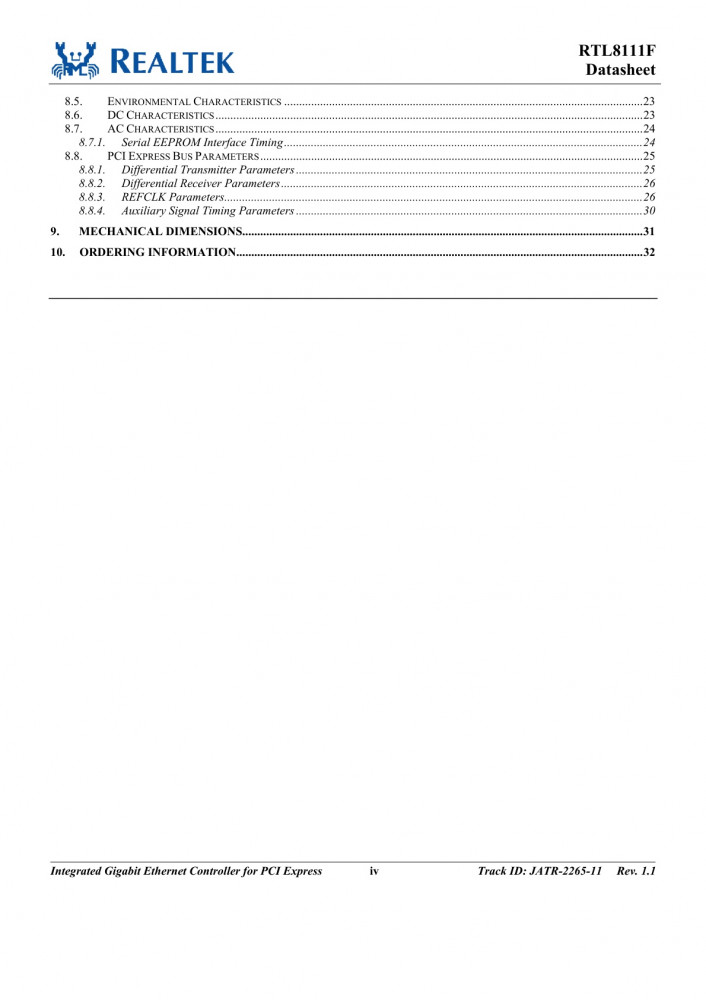 RTL8111F-CG datasheet page 4