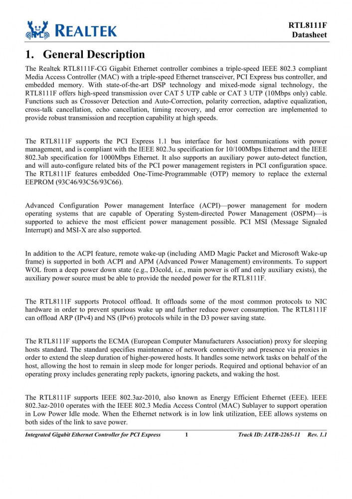 RTL8111F-CG datasheet page 6