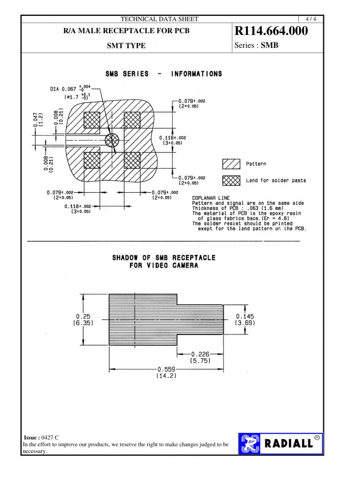 Radiall R114664000 PCB pattern page 4
