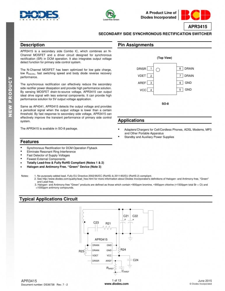 APR3415 technical document page 1