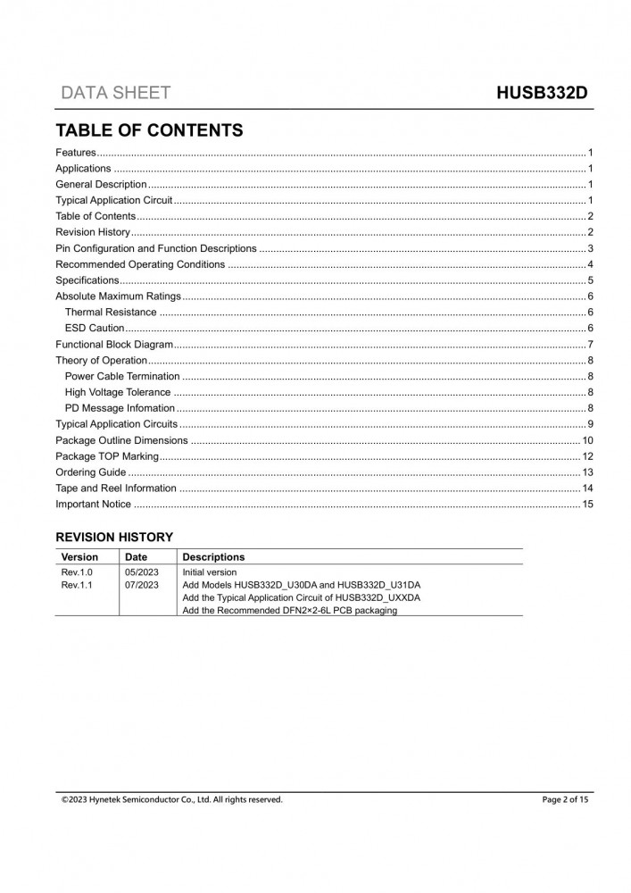 HUSB332D datasheet page 2