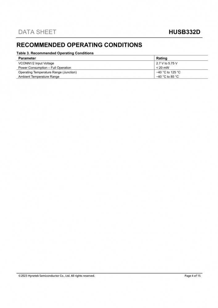 HUSB332D datasheet page 4