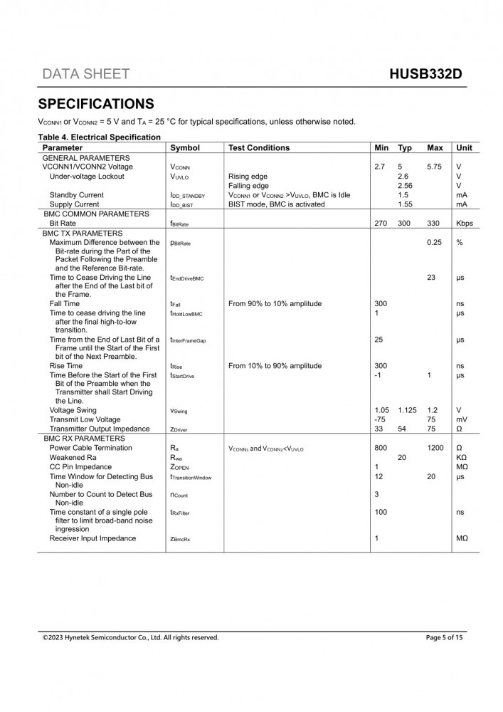 HUSB332D datasheet page 5