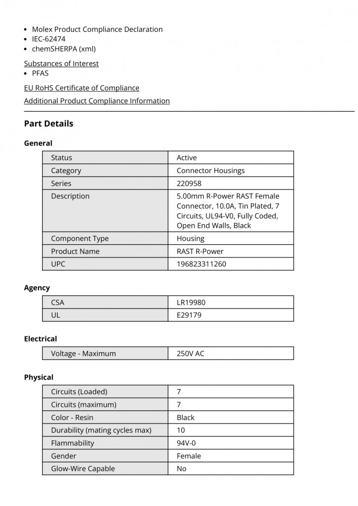 MOLEX 2209585001 technical document preview, page 2