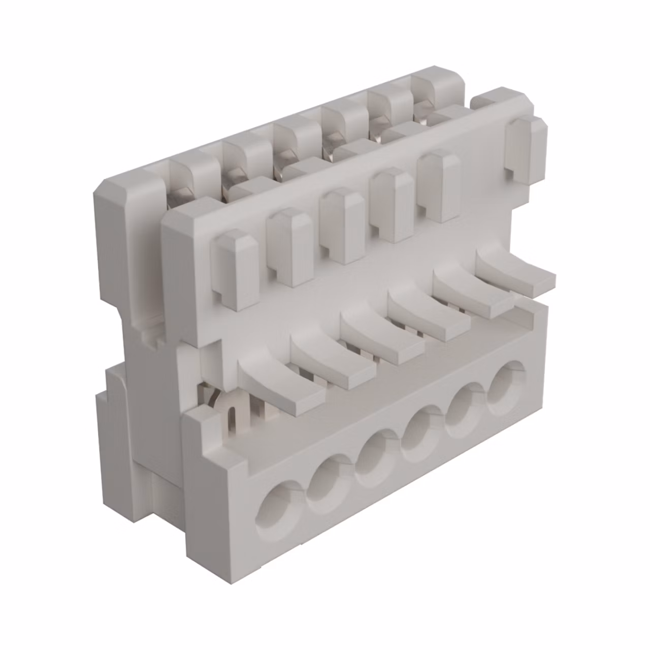 Appli-Mate RAST 2.5 Female Connector, 2.50mm Pitch, 6 Circuits, Position F Removed, Open Endwalls for sale