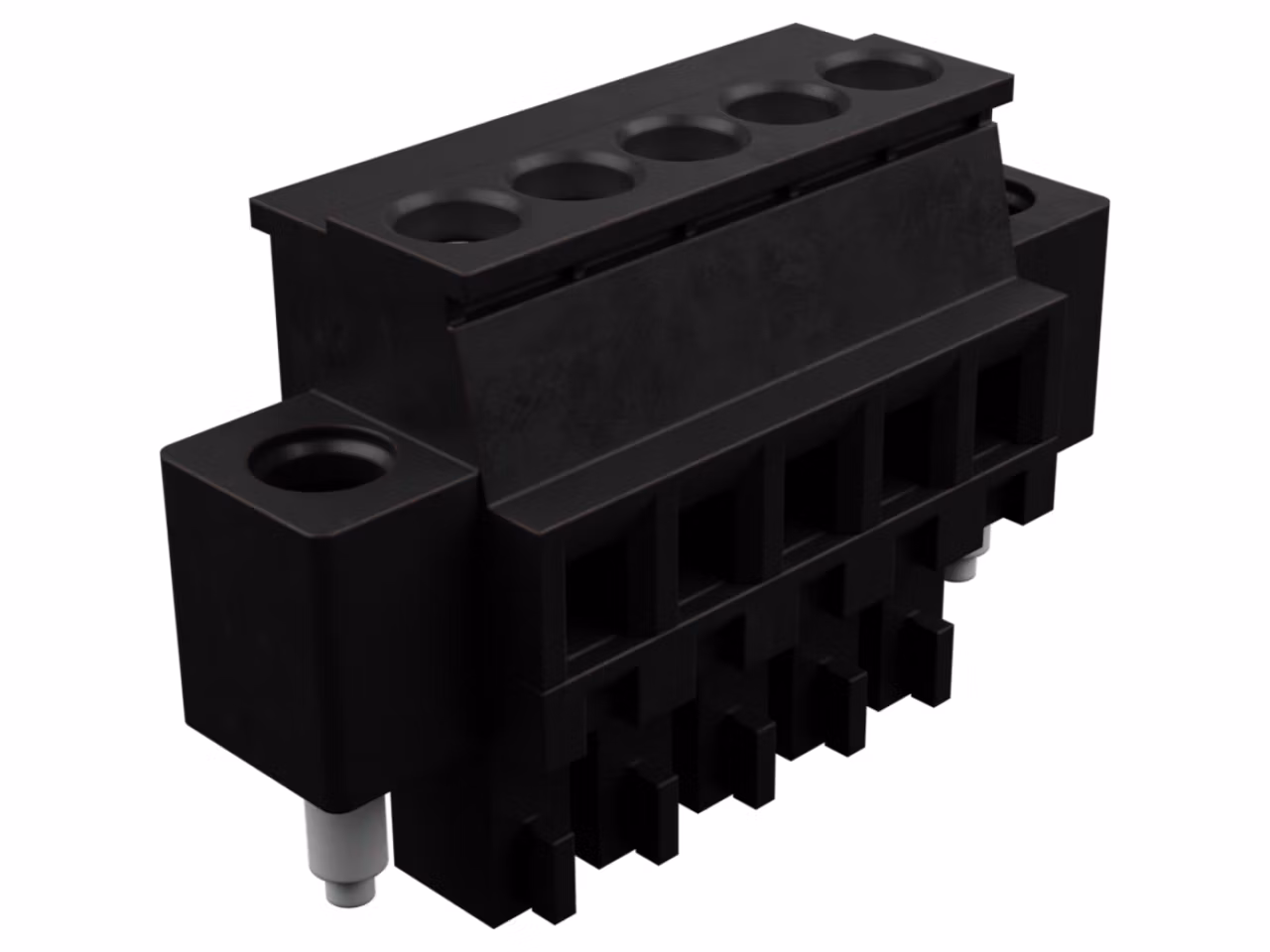 3.81mm Pitch Eurostyle Vertical Plug, with Retention Screws and Standard Imprinting, Front Wire Entry, Gold (Au) Plated, Black, 5 Circuits for sale
