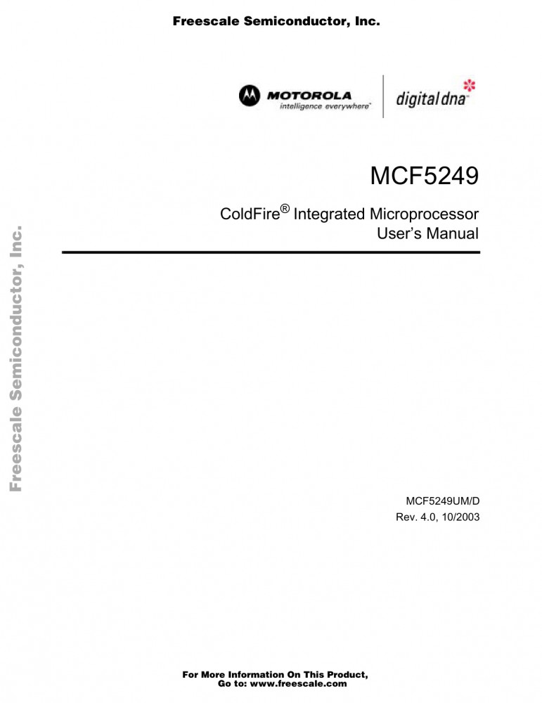 MCF5249 technical document page 1