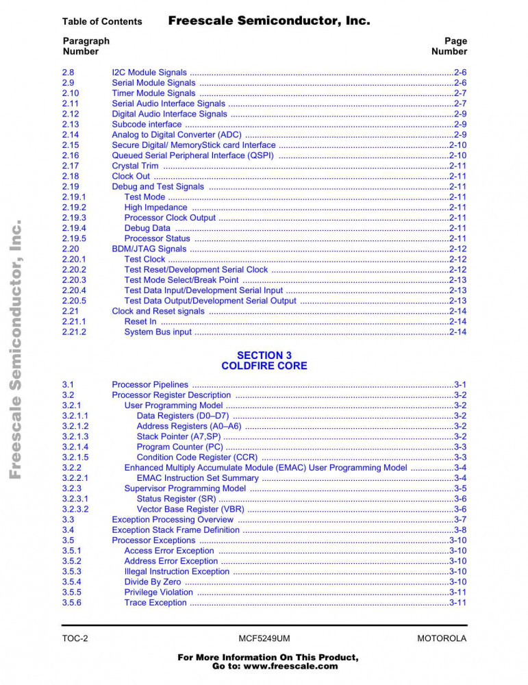 MCF5249 technical document page 4