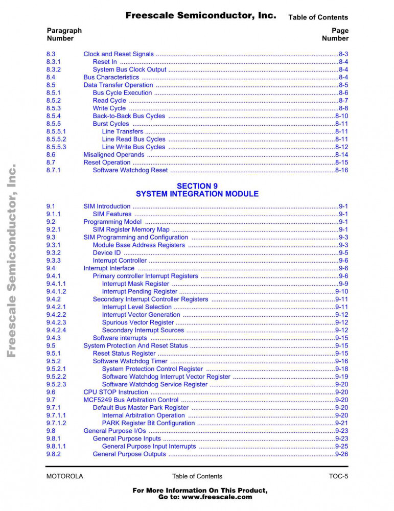MCF5249 technical document page 7